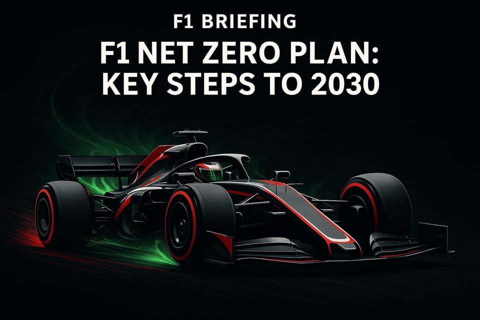 F1 Net Zero Plan: Key Steps to 2030